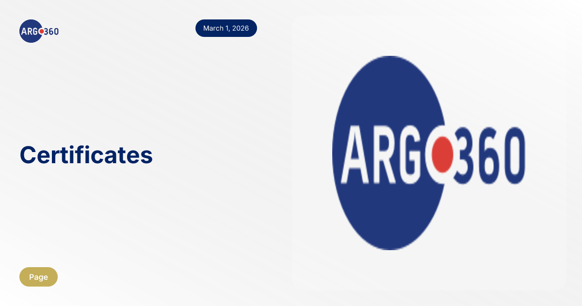 Certificates | Argo360